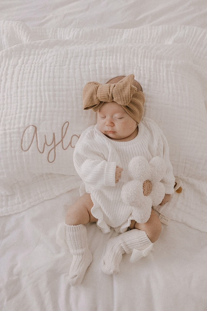 RIBBED LEG FRILL ROMPER - MILK – Petite Co au